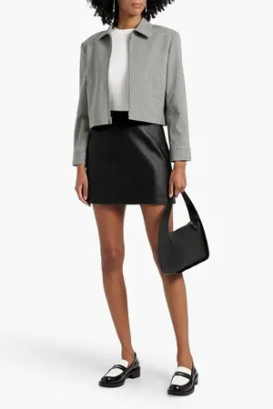 Theory Leather Mini Skirt - Black