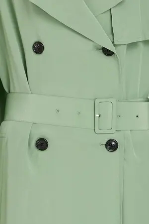 Theory Belted Crepe De Chine Trench Coat