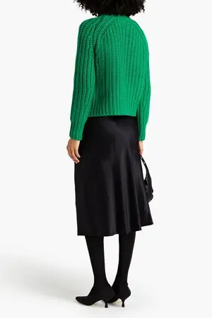 Vince Ribbed Wool And Cashmere-blend Turtleneck Sweater - Green