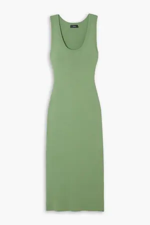 Theory Theory Ribbed Knit Midi Dress - Sage Green
