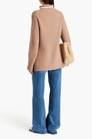 Theory Ribbed Wool-blend Turtleneck Sweater