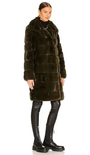 Adrienne Landau Faux Fur Long Coat