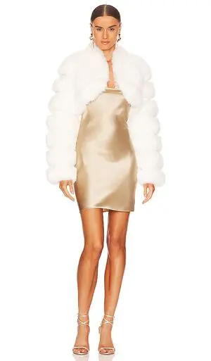 Adrienne Landau Faux Fox Fur Short Jacket