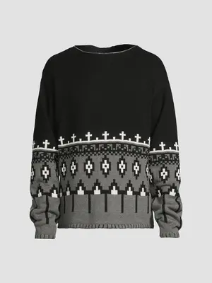 CHARLES JEFFREY Boo Cotton Sweater - Black Grey