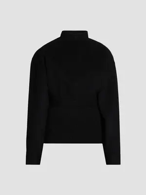 JIL SANDER Half Placket Wool Sweater - Black
