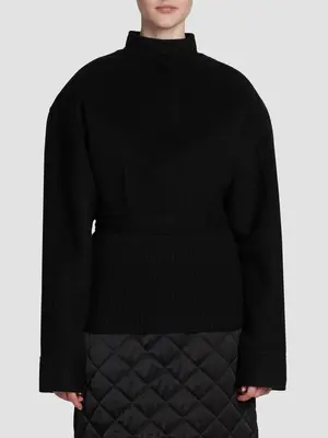 JIL SANDER Half Placket Wool Sweater