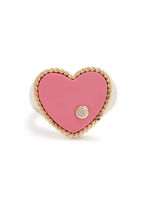 Yvonne Léon Chevalière Coeur 9kt Signet Ring - Gold