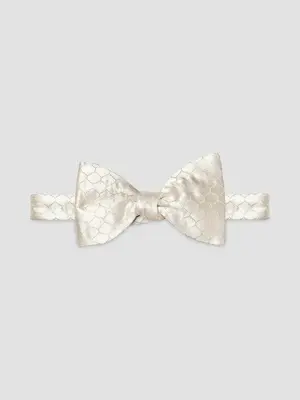 Eton Geometric Silk Bow Tie - Beige