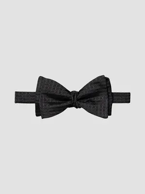 Eton Geometric Silk Bow Tie - Black
