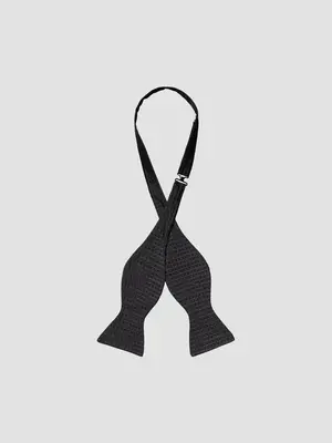 Eton Geometric Silk Bow Tie - Black