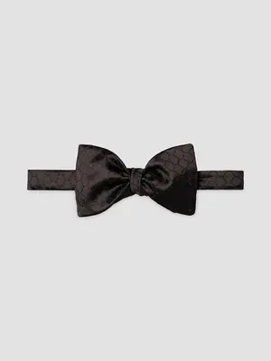 Eton Geometric Silk Bow Tie - Black