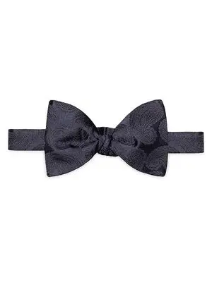 Eton Paisley Silk Bow Tie - Blue