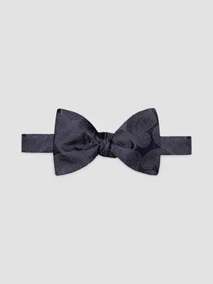 Eton Paisley Silk Bow Tie - Blue