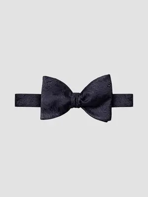 Eton Paisley Silk Bow Tie - Navy