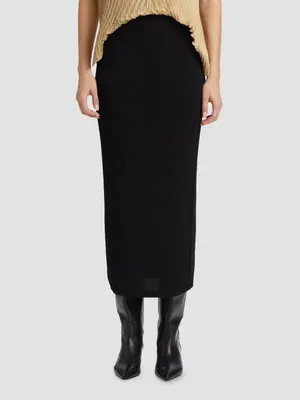 Issey Miyake Hatching Pleats Midi-skirt