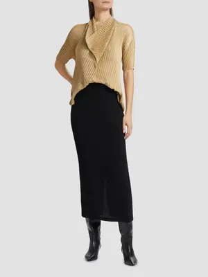 Issey Miyake Hatching Pleats Midi-skirt