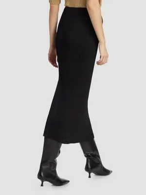 Issey Miyake Hatching Pleats Midi-skirt