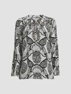 Lilly Pulitzer® Elsa Silk Print Top - Coconut Pineapple