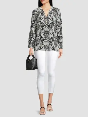 Lilly Pulitzer® Elsa Silk Print Top - Coconut Pineapple