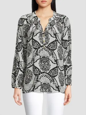 Lilly Pulitzer® Elsa Silk Print Top - Coconut Pineapple