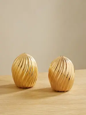 L'Objet-Ripple Set Of Two Gold-plated Shakers