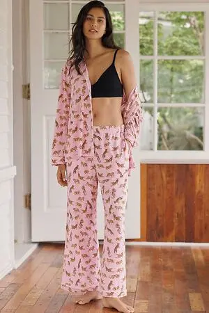 LYREBIRD Briar Pajama Pants Modaluxe Pink Pattern