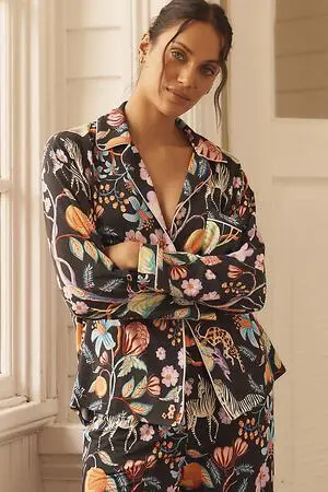 LYREBIRD Modaluxe Long-sleeve Pajama Shirt - Black Pattern