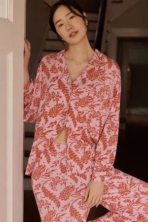 LYREBIRD Modaluxe Long-sleeve Pajama Shirt - Purple Pattern