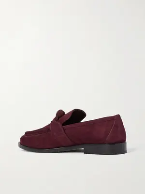 Bottega Veneta Astaire Suede Loafers - Burgundy