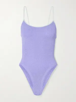Hunza G Hunza G Pamela Seersucker One Piece Swimsuit Purple