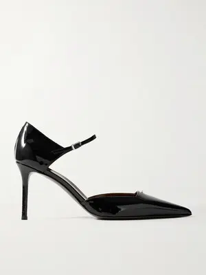 GIUSEPPE ZANOTTI Crystal-embellished Patent-leather Pumps