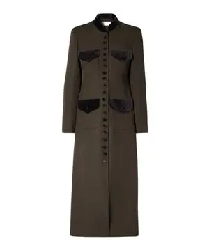 LIBEROWE Imperial Velvet-trimmed Wool-blend Coat