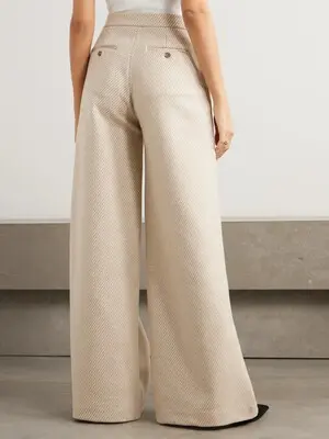 DESTREE Lenore Striped Wide-leg Pants - Neutrals