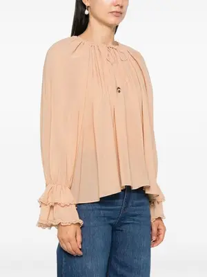 Chloé Gathered-detail Silk Blouse