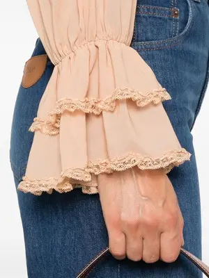 Chloé Gathered-detail Silk Blouse