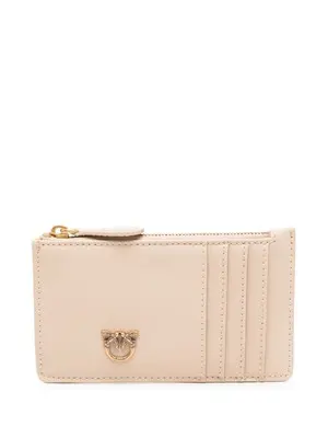 Pinko Zipped Chevron Card Holder - Neutrals