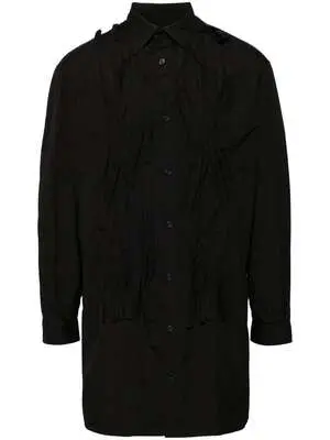 Yohji Yamamoto Pintuck-detailed Shirt - Black