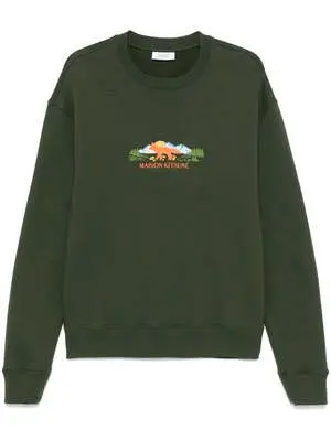 Maison Kitsuné Outdoor Profile Fox Sweatshirt - Green