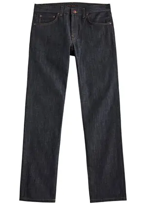 Nudie Jeans Gritty Jackson Straight-leg Jeans - Black