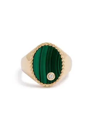 Yvonne Léon Chevalière Oval 9kt Gold Ring - Green