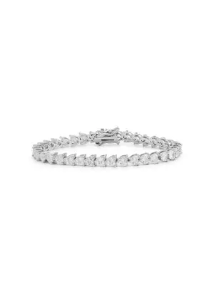 CZ BY KENNETH JAY LANE Heart Crystal Tennis Bracelet - Silver