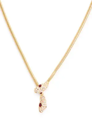 KENNETH JAY LANE Crystal-embellished Snake Necklace - Gold