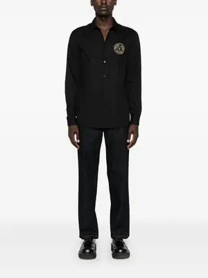 Versace Logo-embroidered Cotton Shirt