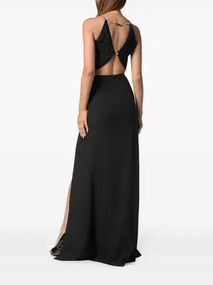 Philipp Plein Embellished Halterneck Maxi Dress With Slit