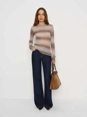 REFORMATION Alice Sheer Alpaca Crew Sweater