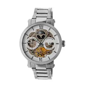 HERITOR AUTOMATIC Aries Skeleton Leather-band Watch - Silver/white