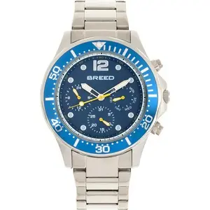 BREED Pegasus Bracelet Watch With Day/date - Blue/silver