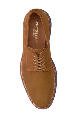 Johnston & Murphy Jenson Plain Toe Derby - Snuff European Suede