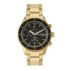 BREED Maverick Chronograph Leather-band Strap Watch - Gold