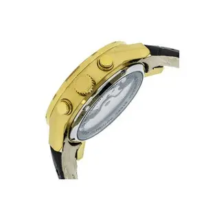 HERITOR AUTOMATIC Semi-skeleton Leather-band Watch - Gold/silver